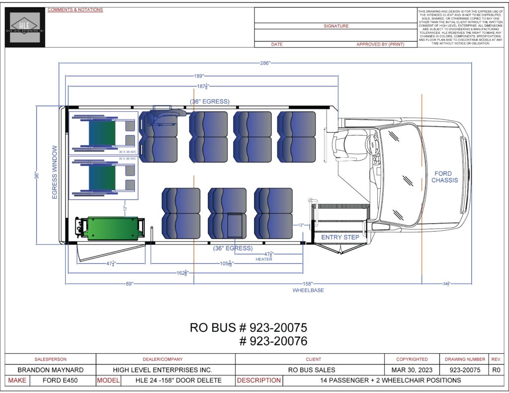 2024 Ford E-450 14 Passenger ADA Bus + 2 Wheelchair Positions – RO Bus Sales